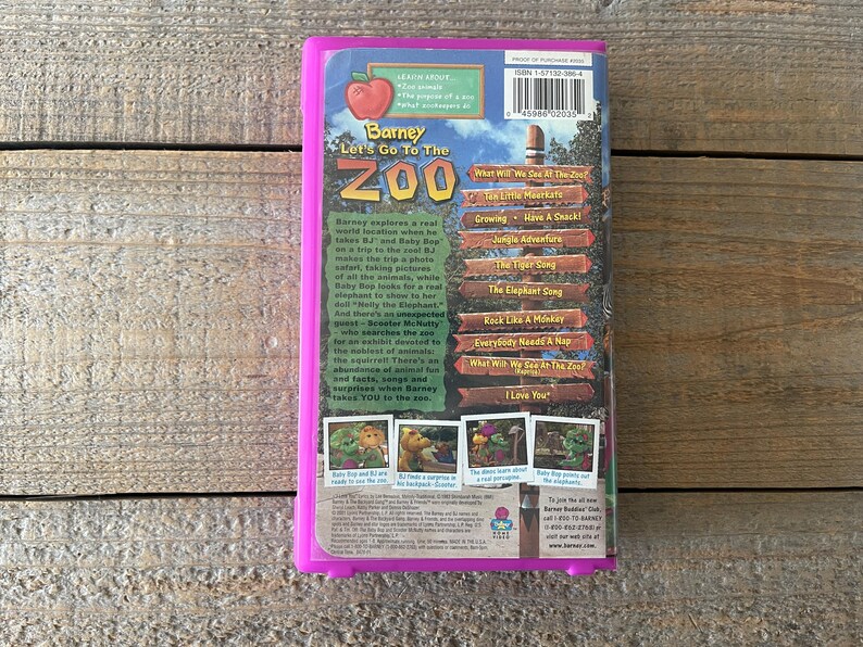 Vintage Barney VHS // Let's Go to the Zoo // 2001 Children's Video - Etsy