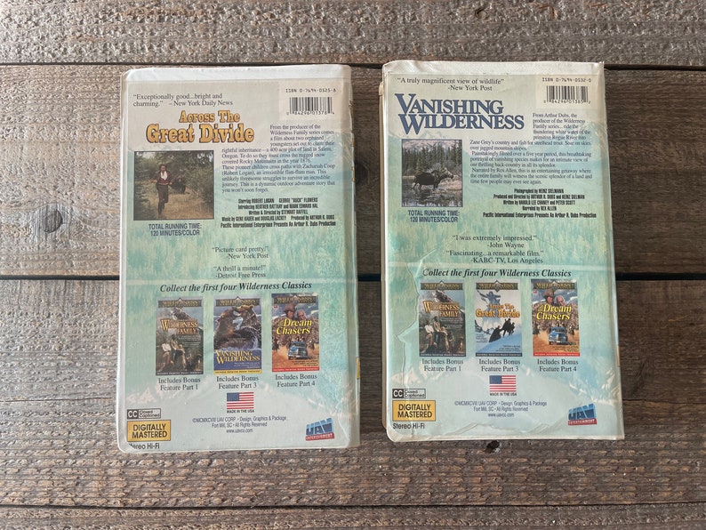 Wilderness Family Classics VHS Movies // Across the Great Divide ...