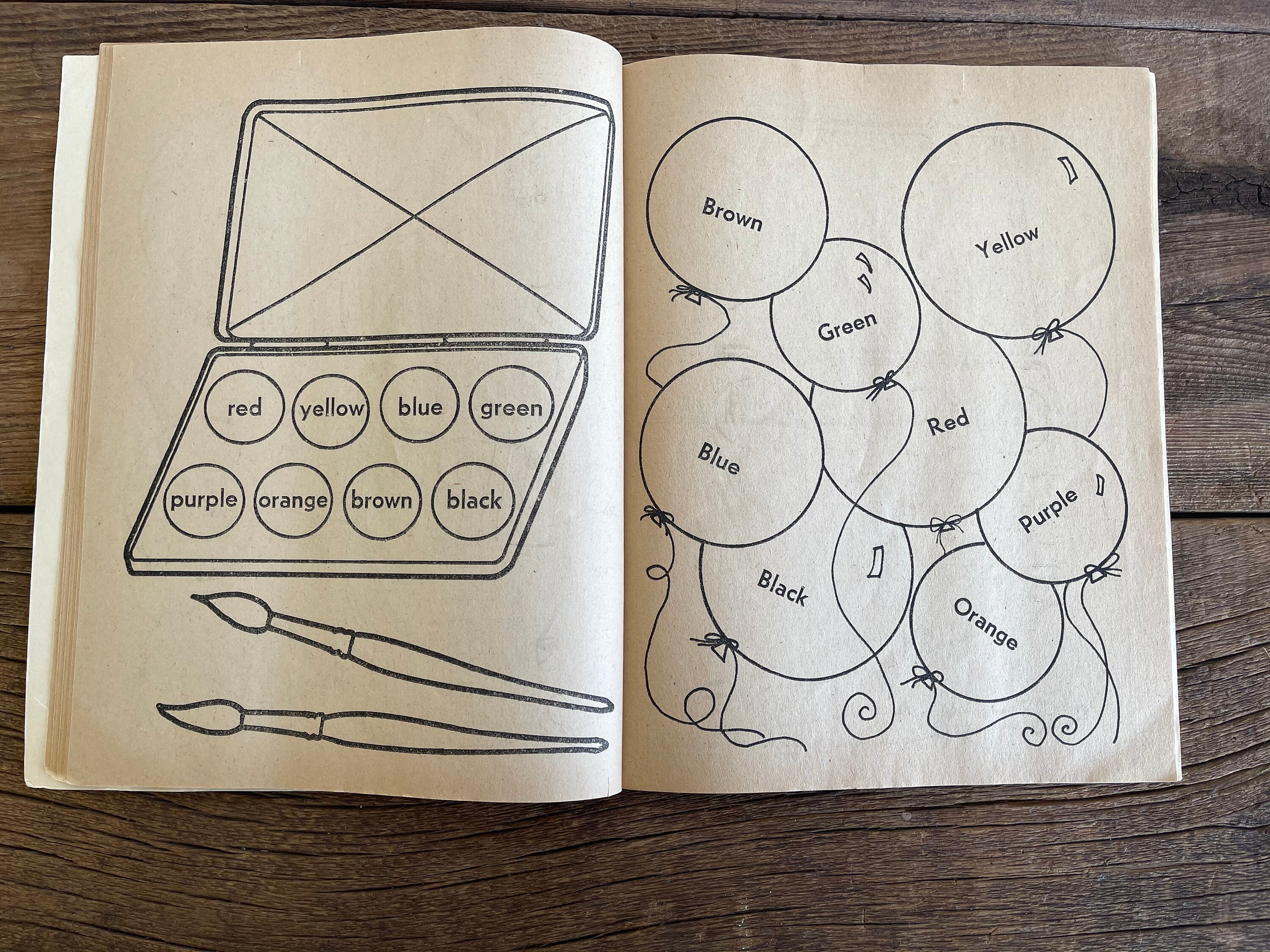 Vintage Unused Coloring Book // Learn the Colors // Preschool - Etsy