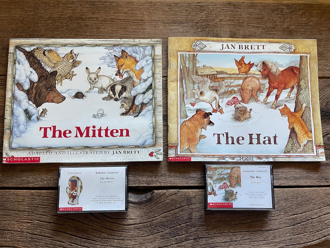 The Hat or the Mitten // Jan Brett // Vintage Book & Cassette Tape Set ...