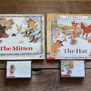 The Hat or the Mitten // Jan Brett // Vintage Book & Cassette Tape Set ...