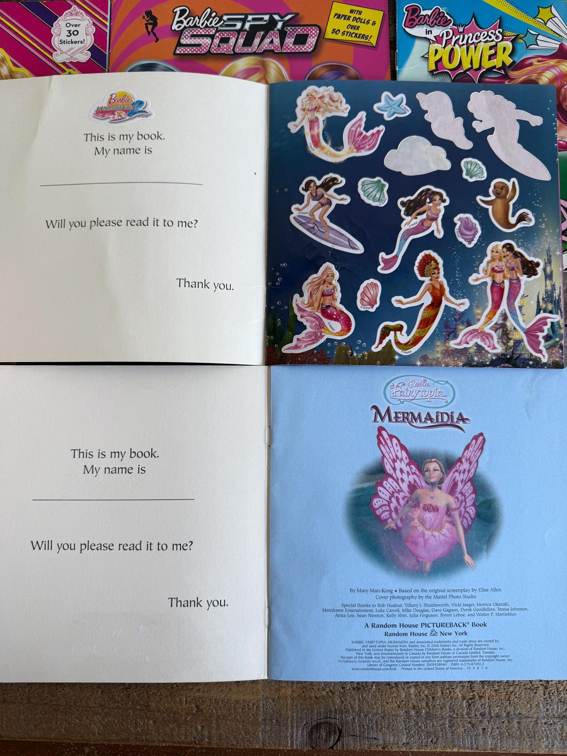 Barbie Books- Sold Individually- Princess Charm School, Mermaid Tale ...