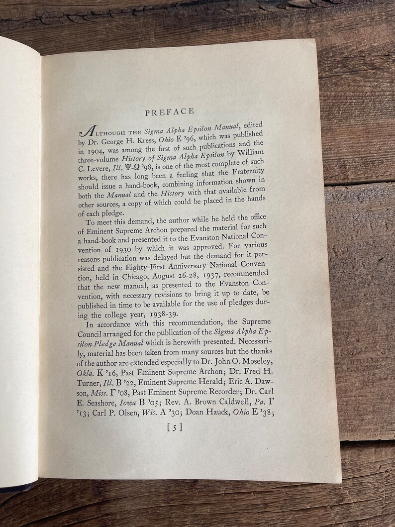Antique 1938 Sigma Alpha Epsilon Pledge Manual // Los Angeles - Etsy