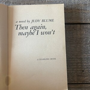 Then Again, Maybe I Won't // Judy Blume // 1970's and 1980's - Etsy