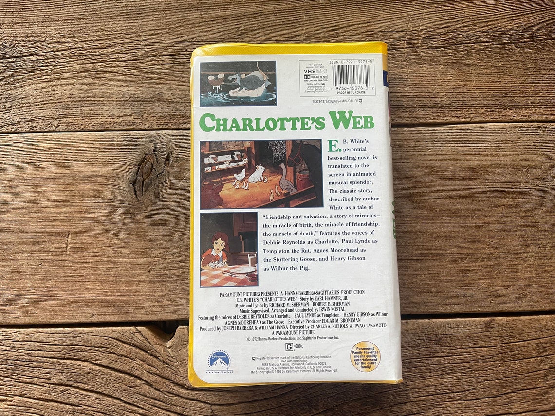 Charlotte's Web VHS Movie 1996 // Vintage VHS - Etsy