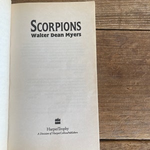 Scorpions // Walter Dean Myers // First Harper Trophy Edition 1990 - Etsy