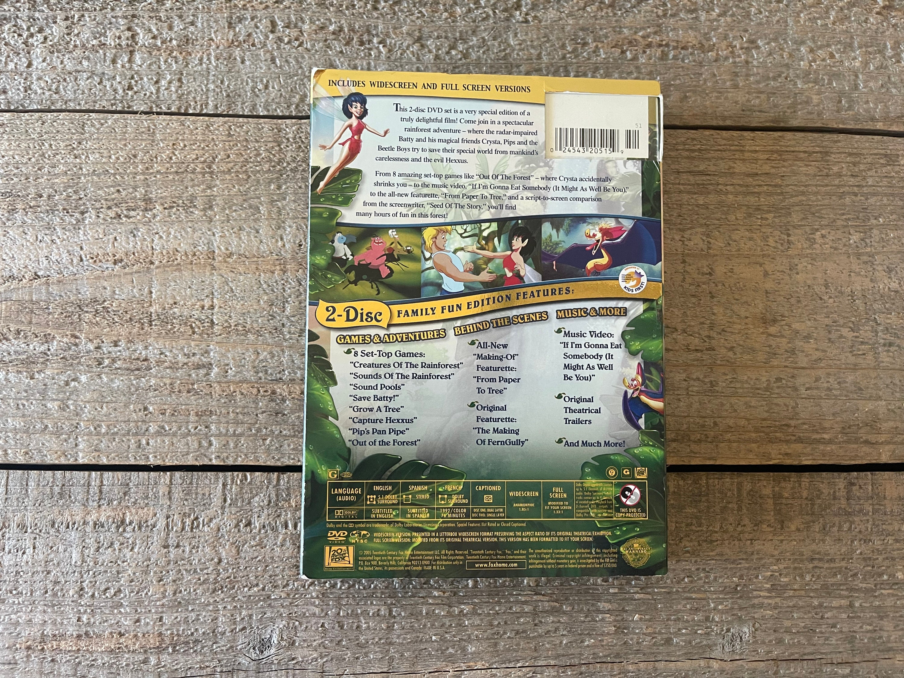 Ferngully: the Last Rainforest DVD - Family Fun Edition 2005 - Etsy