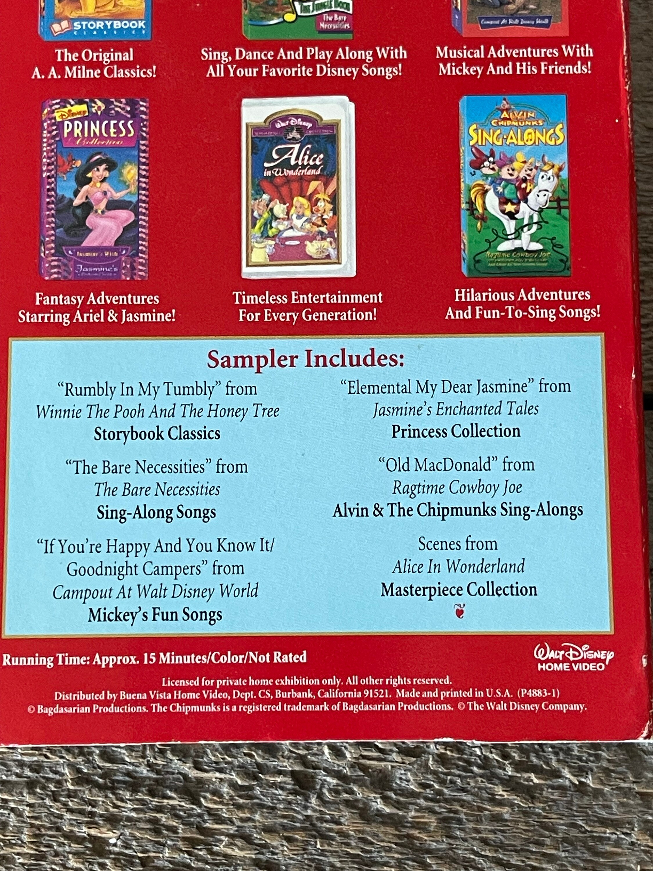 Disney VHS Video // Family Video Sampler // Sing Along // Winnie the ...