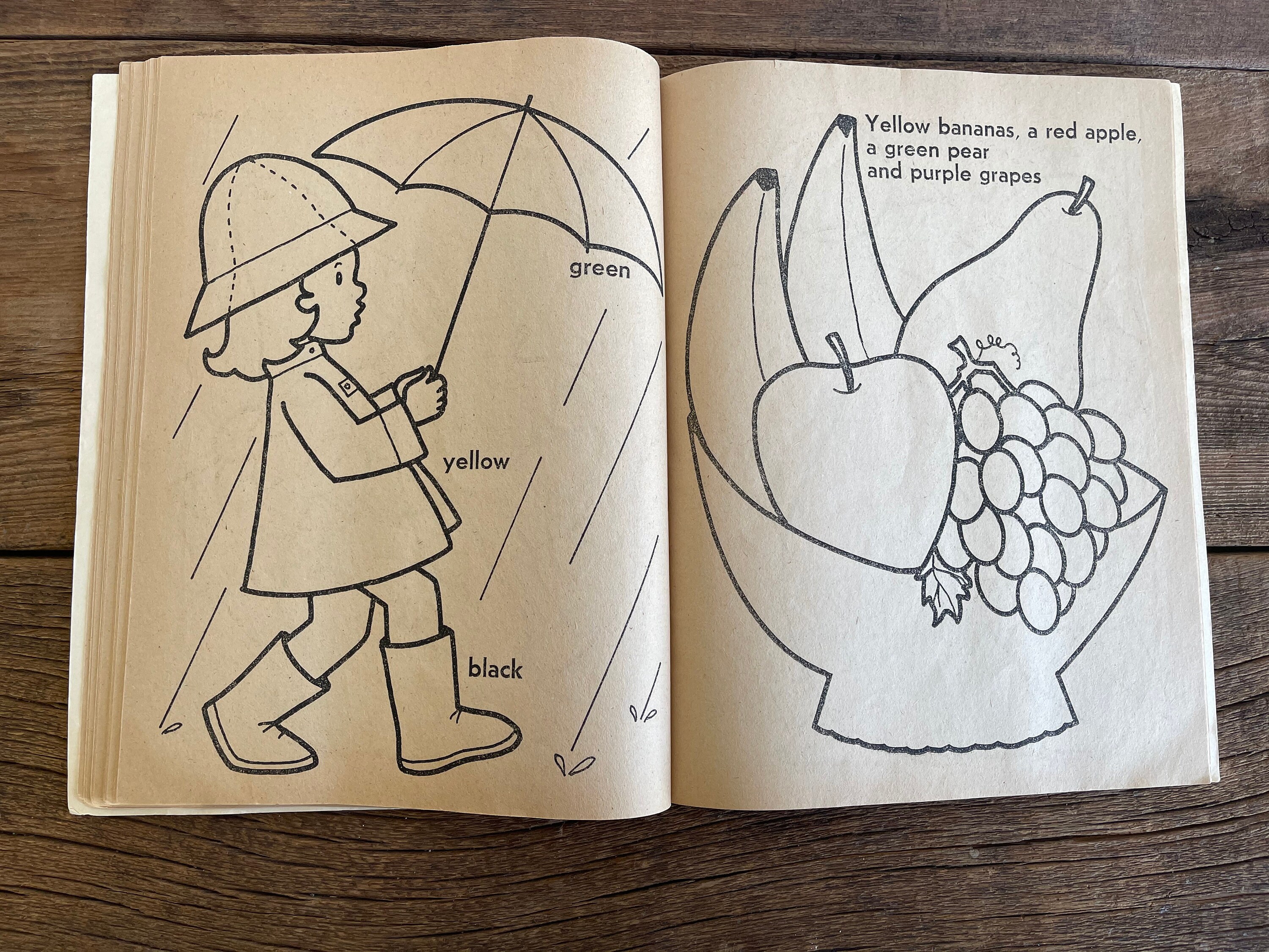 Vintage Unused Coloring Book // Learn the Colors // Preschool - Etsy