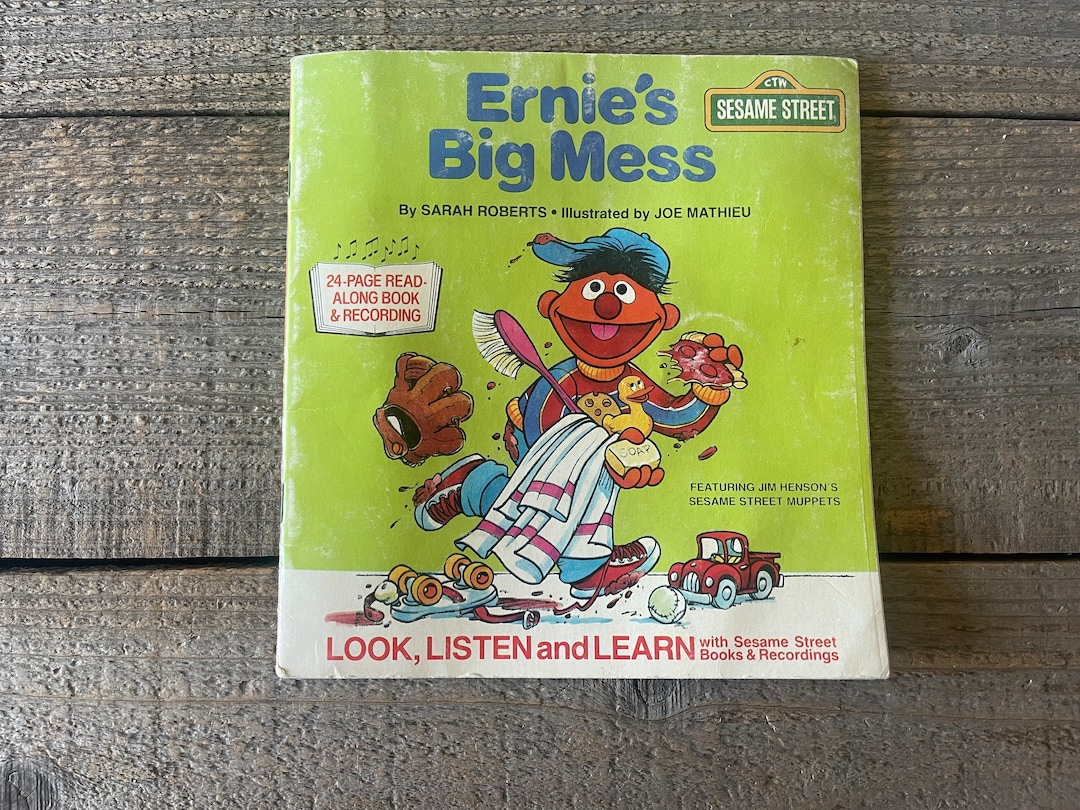 Ernie's Big Mess // 1983 Sesame Street Book // Read Along Book, BOOK ...