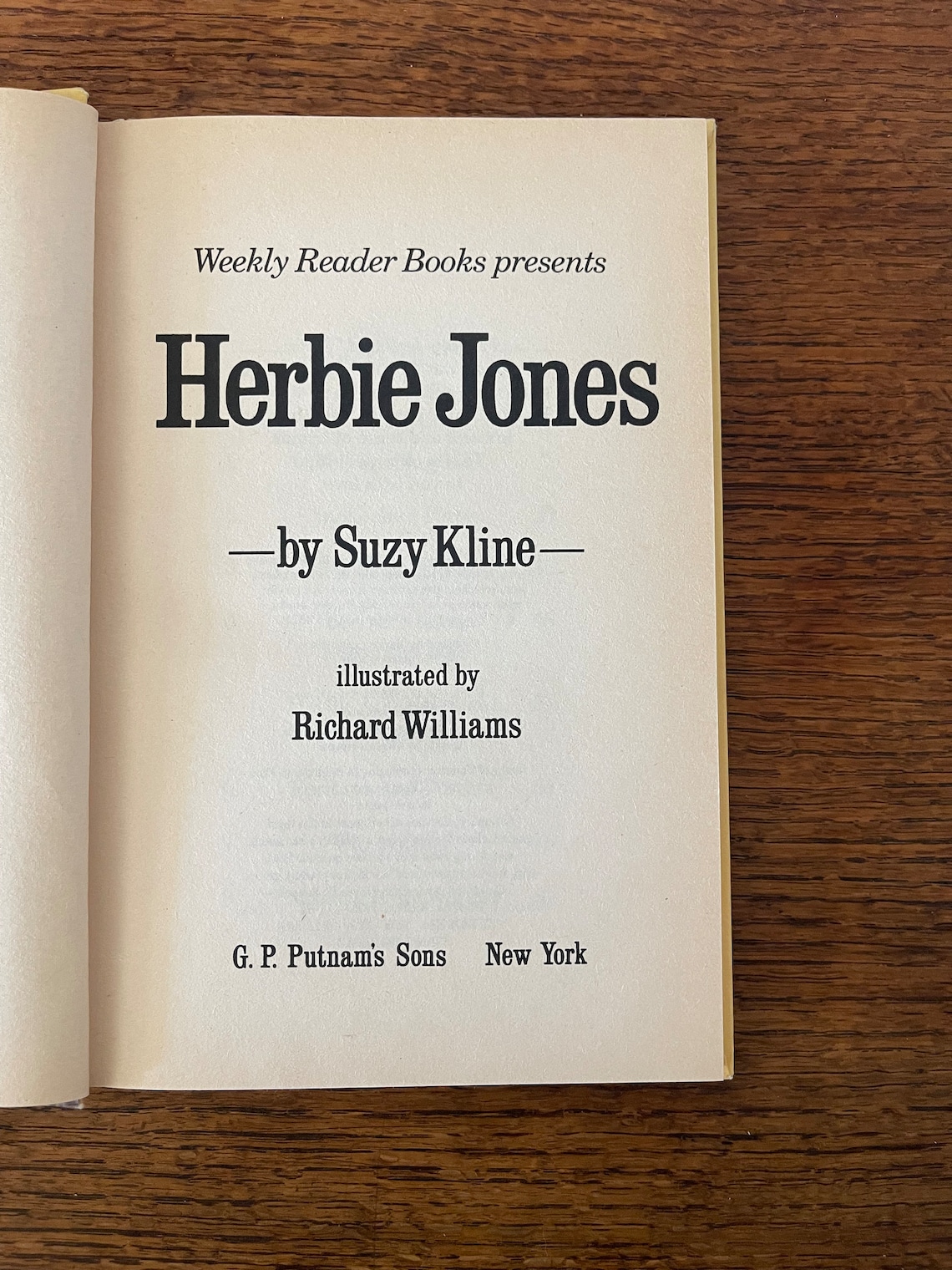 Herbie Jones // Suzy Kline // 1980's Hardcover Weekly Reader Book - Etsy
