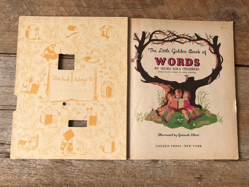 1955 Little Golden Activity Book Called the Little Golden Book of Words ...