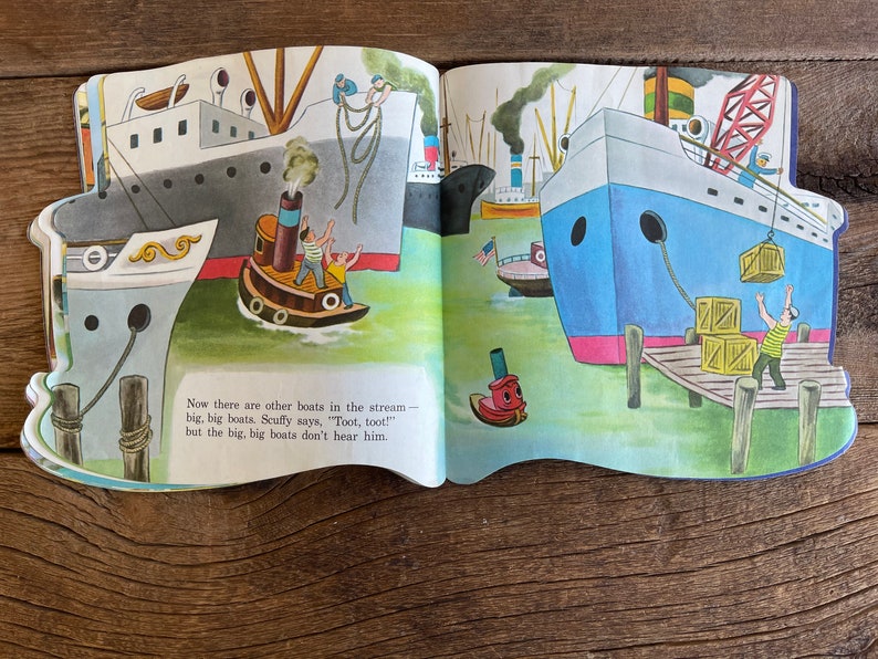 Scruffy the Tugboat // A Golden Shape Book // 1978 - Etsy
