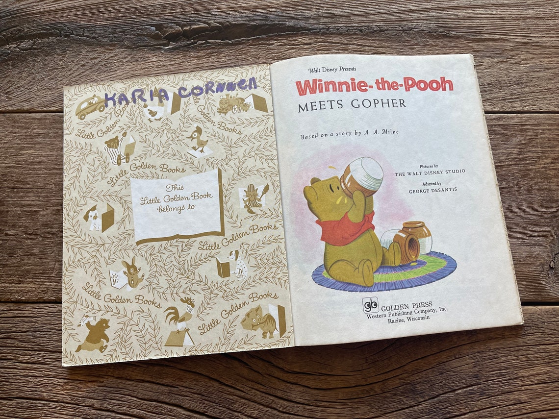 Winnie-the-pooh Meets Gopher // Walt Disney // Little Golden Book // A ...