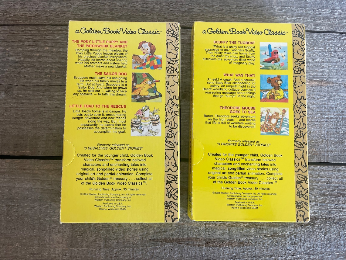 Golden Book Video Classic VHS Movies // You Choose // Poky Little Puppy ...