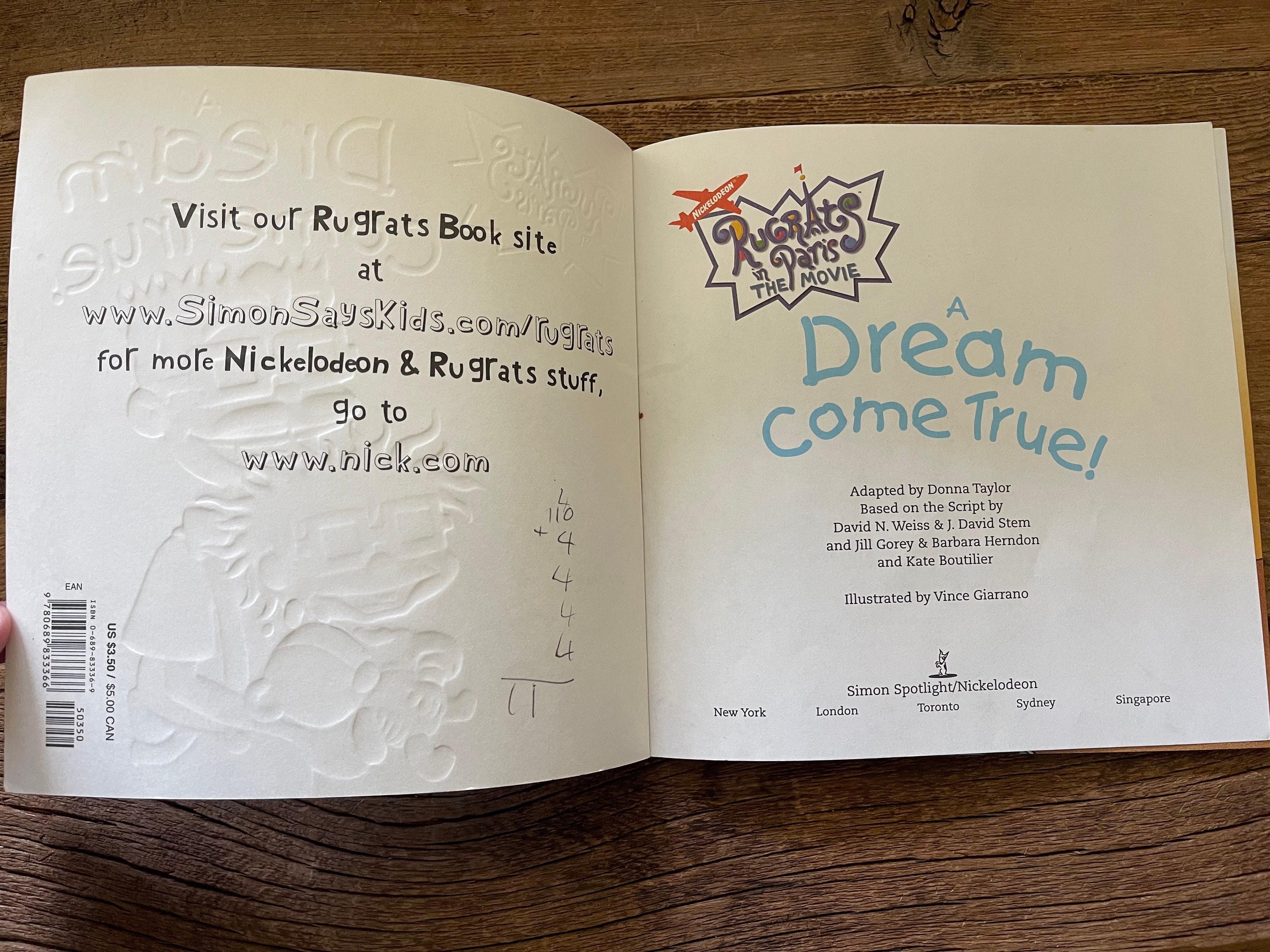 Vintage Rugrats Book // A Dream Come True // Rugrats in Paris: the ...