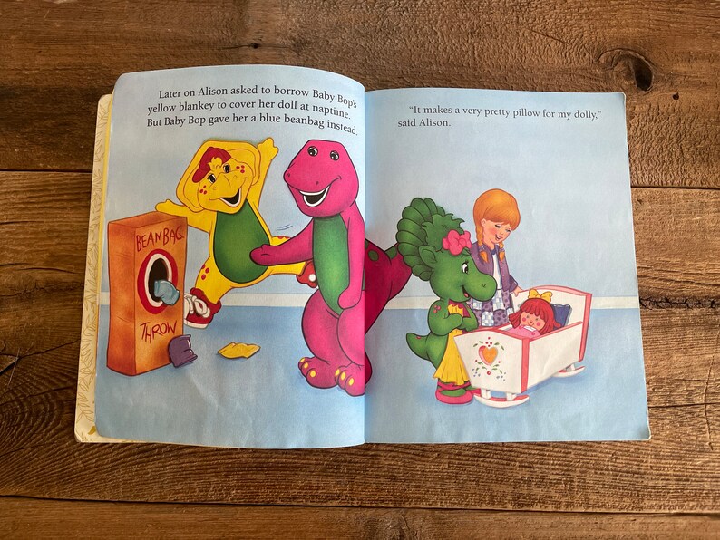 Vintage Barney Golden Book, sharing is Caring 1996 - Etsy