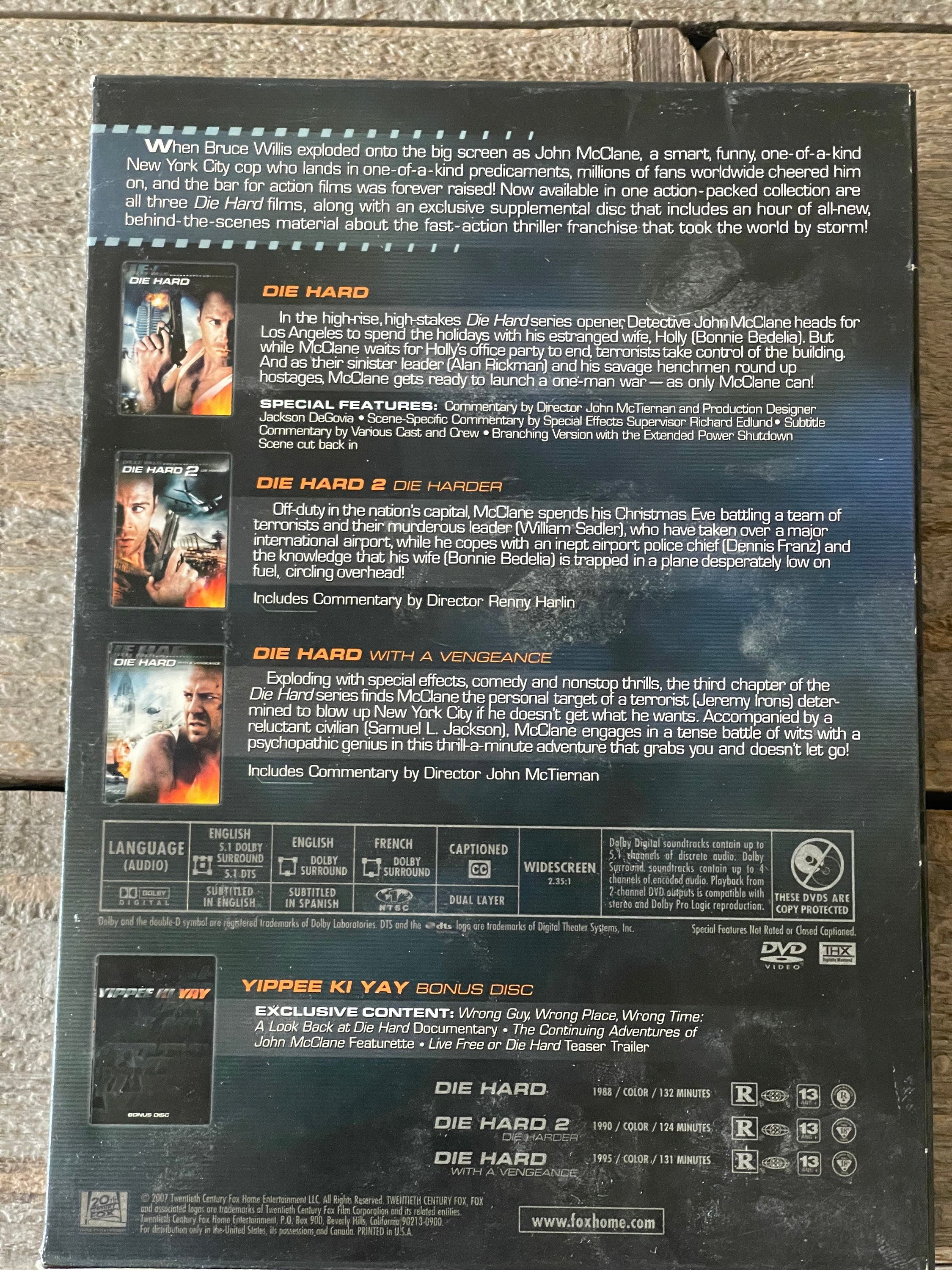 Bruce Willis Die Hard Collection DVD Boxed Set // Like New // Yippee Ki ...