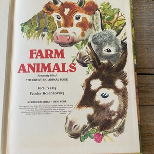 Vintage Children's Book, "farm Animals" by Merrigold Press 1991 - Etsy