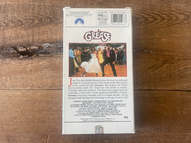 Grease // Vintage 1977 Movie // 1990 VHS // John Travolta, Olivia ...