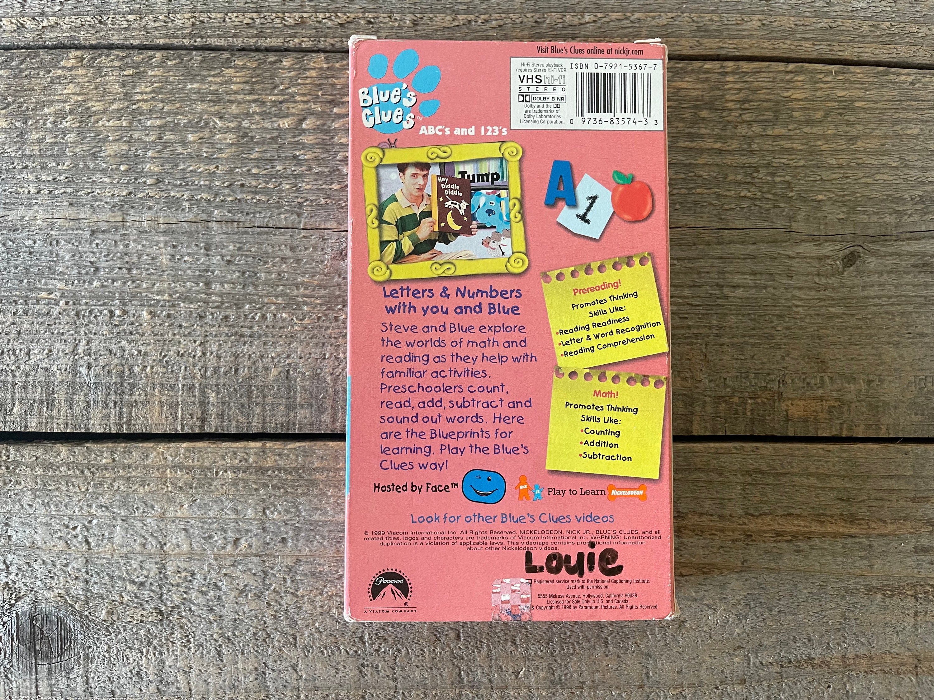 Blue's Clues // Play Along With Blue, Abc's and 123's // Vintage VHS ...