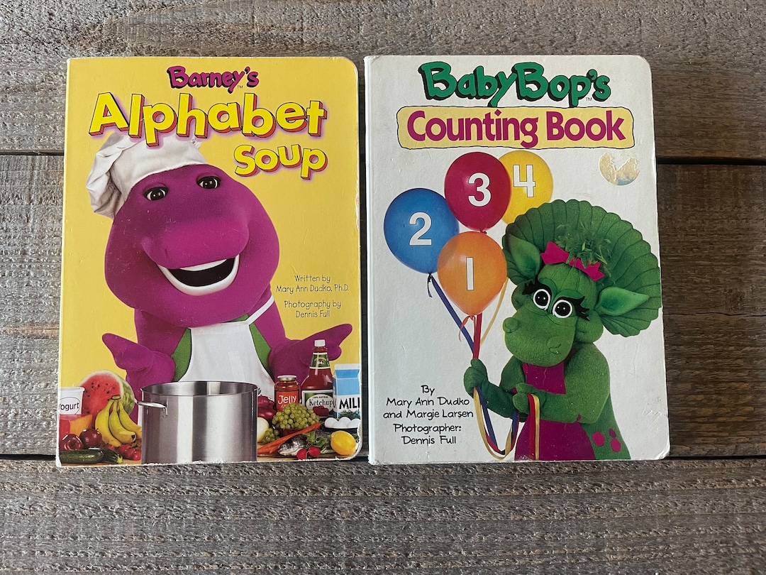 Vintage Barney Books // You Choose // Alphabet Soup, Baby Bop's ...