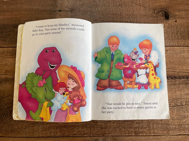 Vintage Barney Golden Book, sharing is Caring 1996 - Etsy
