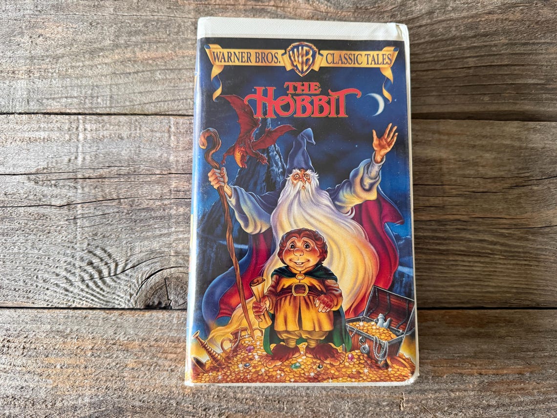 The Hobbit VHS Animated Movie Warner Bros Clamshell Case J.R.R. Tolkien ...