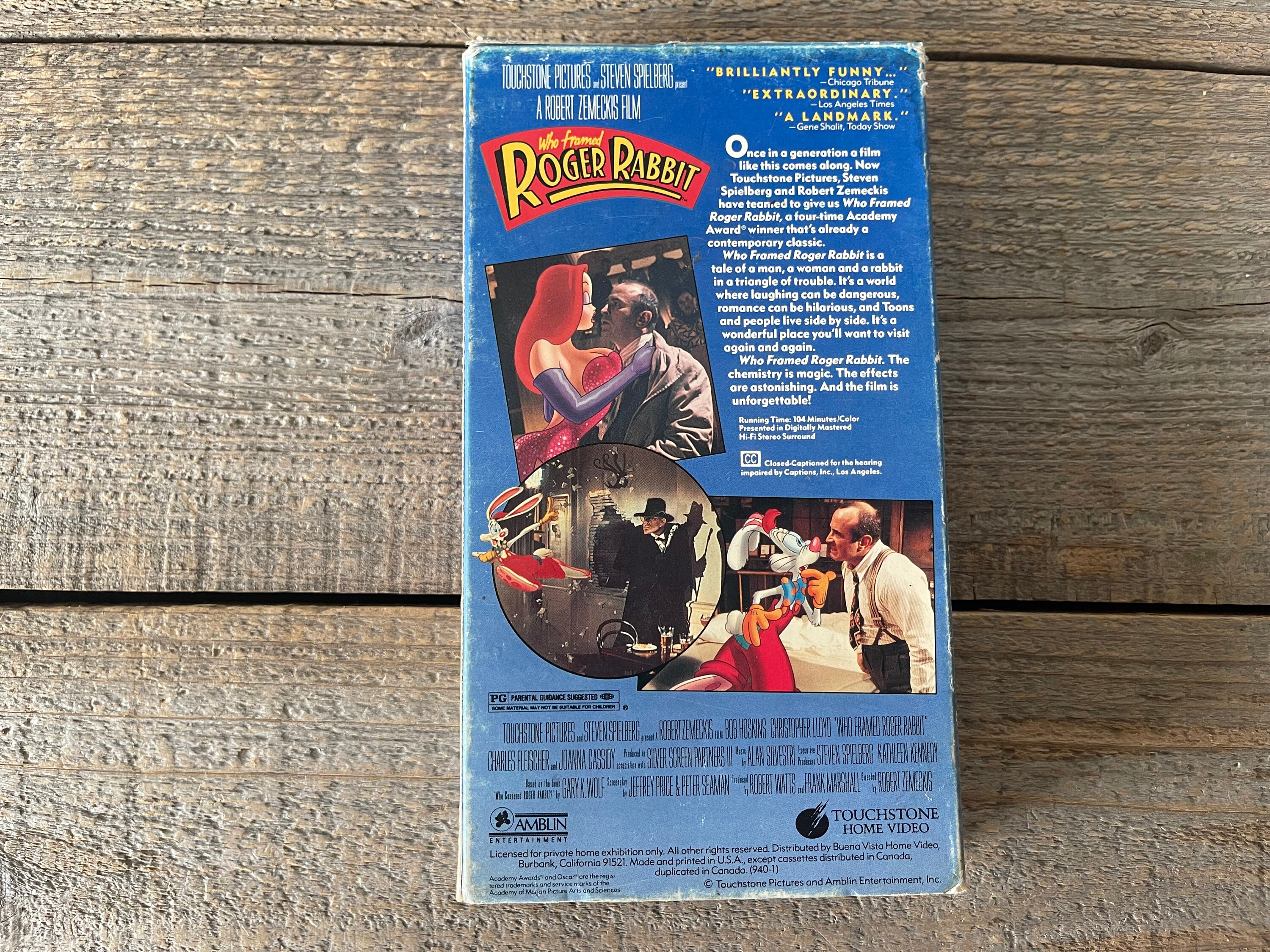 Who Framed Roger Rabbit VHS 1987 // Bob Hoskins, Christopher Lloyd - Etsy