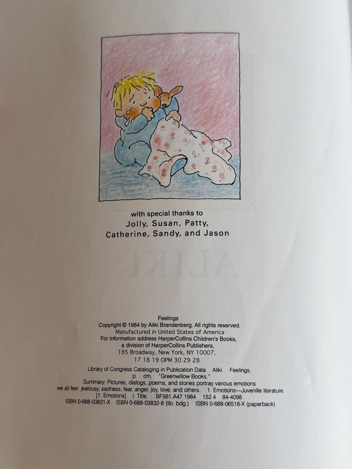 Feelings // Written & Illustrated by Aliki // 1984 Mulberry Books ...