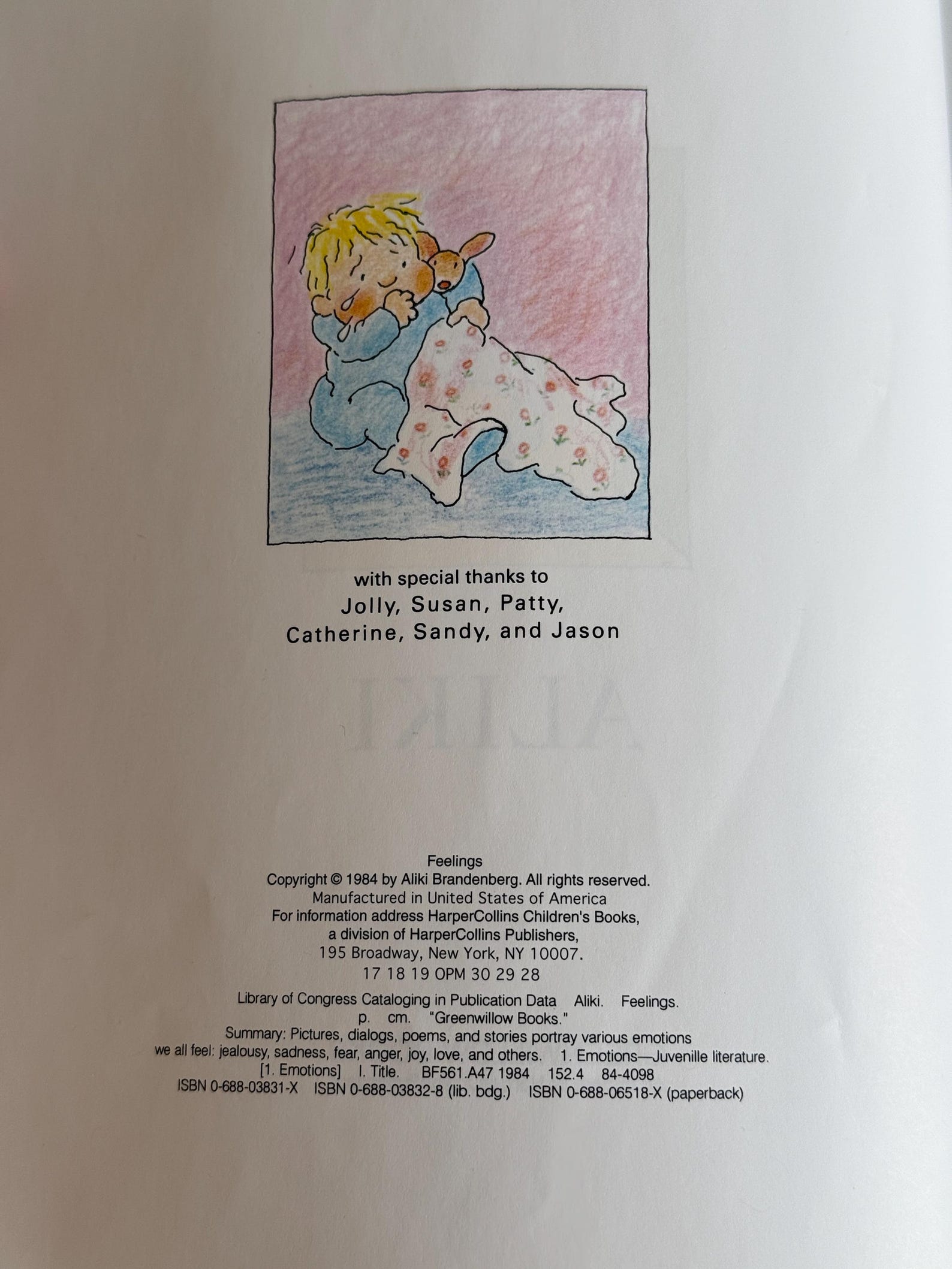 Feelings // Written & Illustrated by Aliki // 1984 Mulberry Books ...