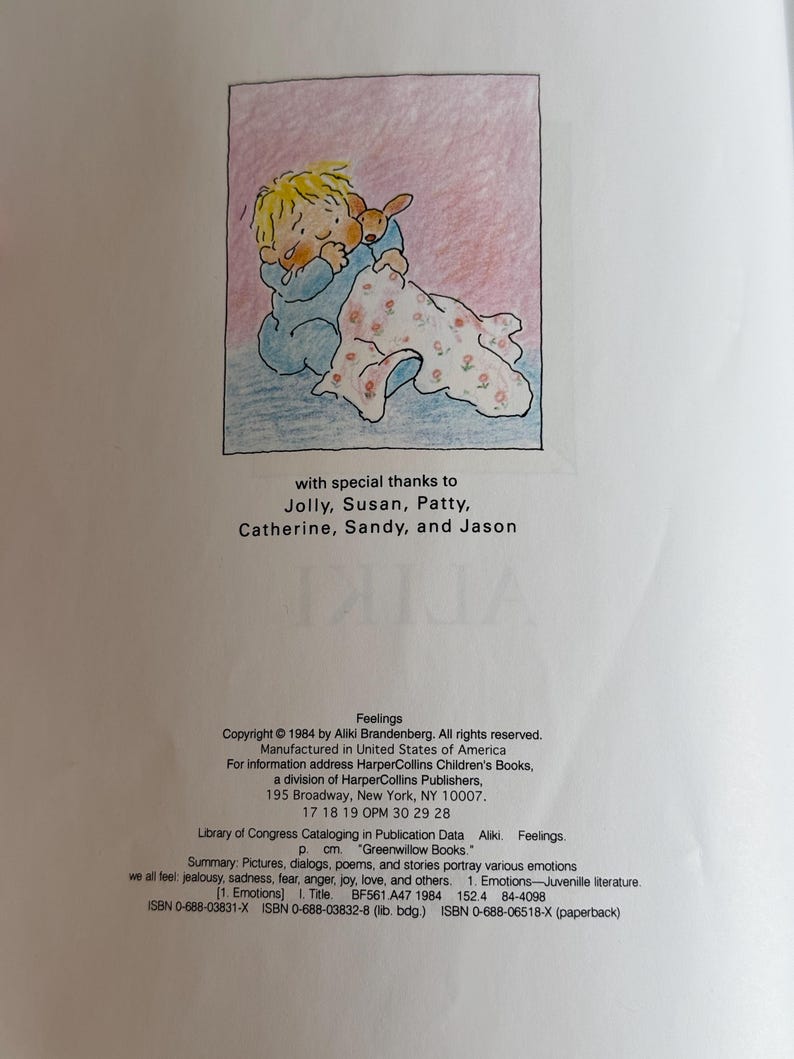 Feelings // Written & Illustrated by Aliki // 1984 Mulberry Books ...