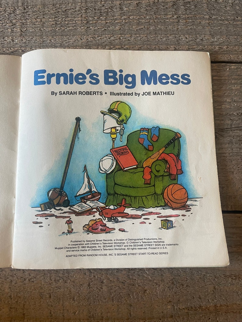 Ernie's Big Mess // 1983 Sesame Street Book // Read Along Book, BOOK ...