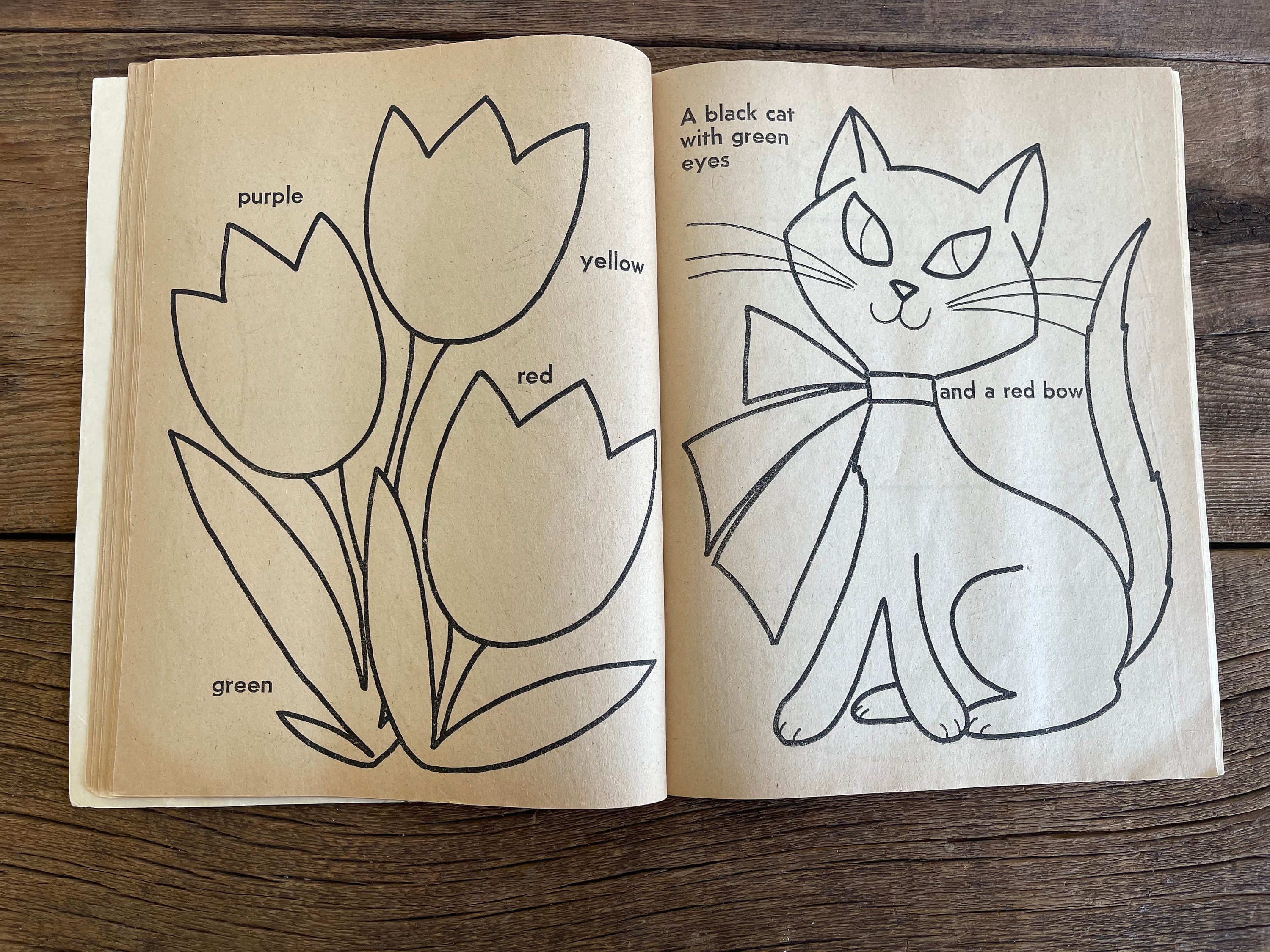 Vintage Unused Coloring Book // Learn the Colors // Preschool - Etsy