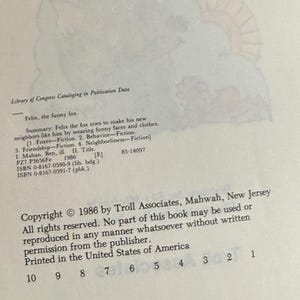 Felix, the Funny Fox, 1986 Troll Associates Book - Etsy