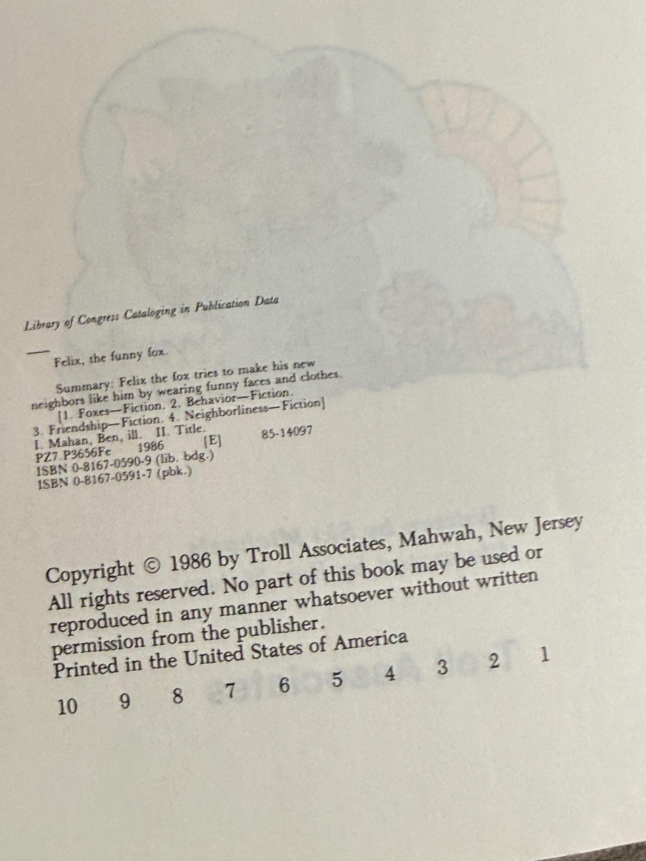 Felix, the Funny Fox, 1986 Troll Associates Book - Etsy