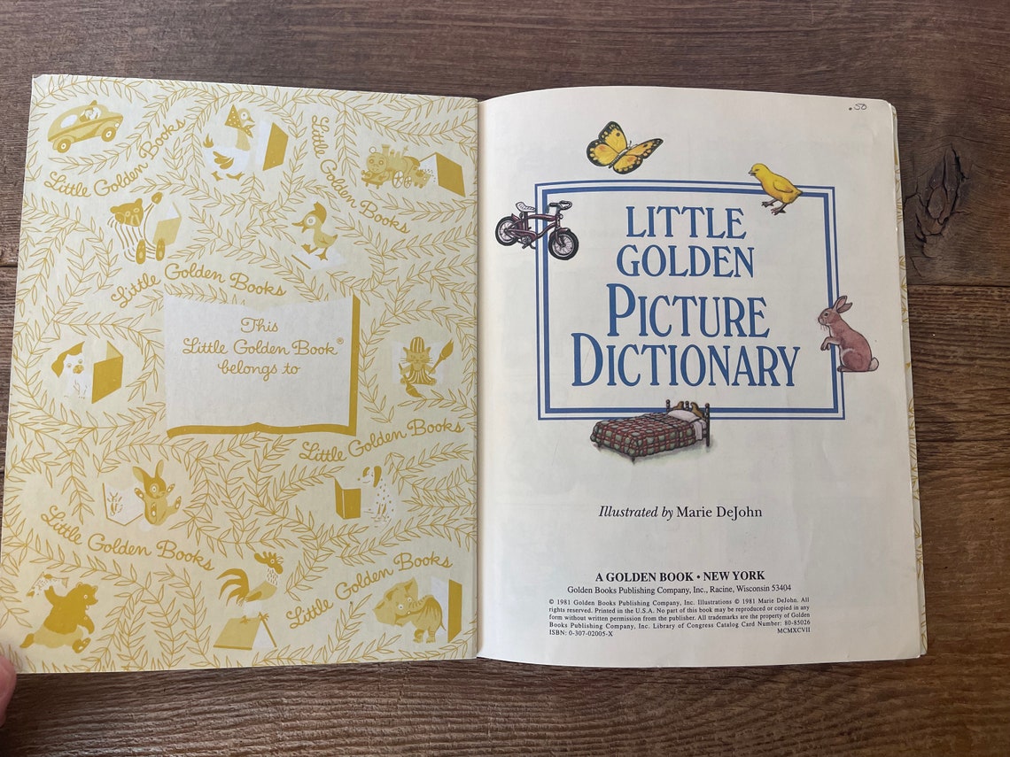 Little Golden Picture Dictionary // Little Golden Book // 1981 - Etsy