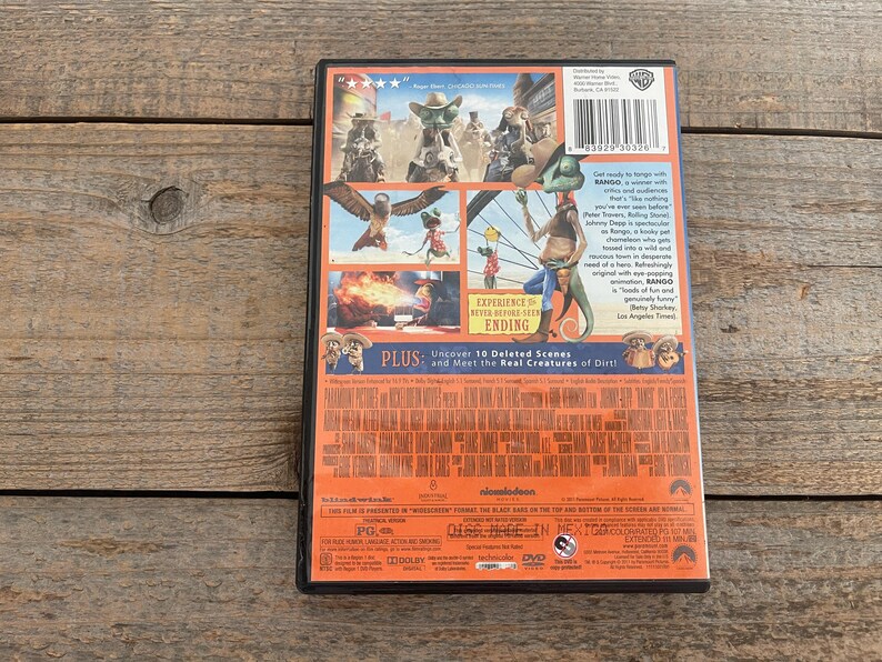 Rango DVD // Johnny Depp // Nickelodeon & Paramount Pictures // Rated ...