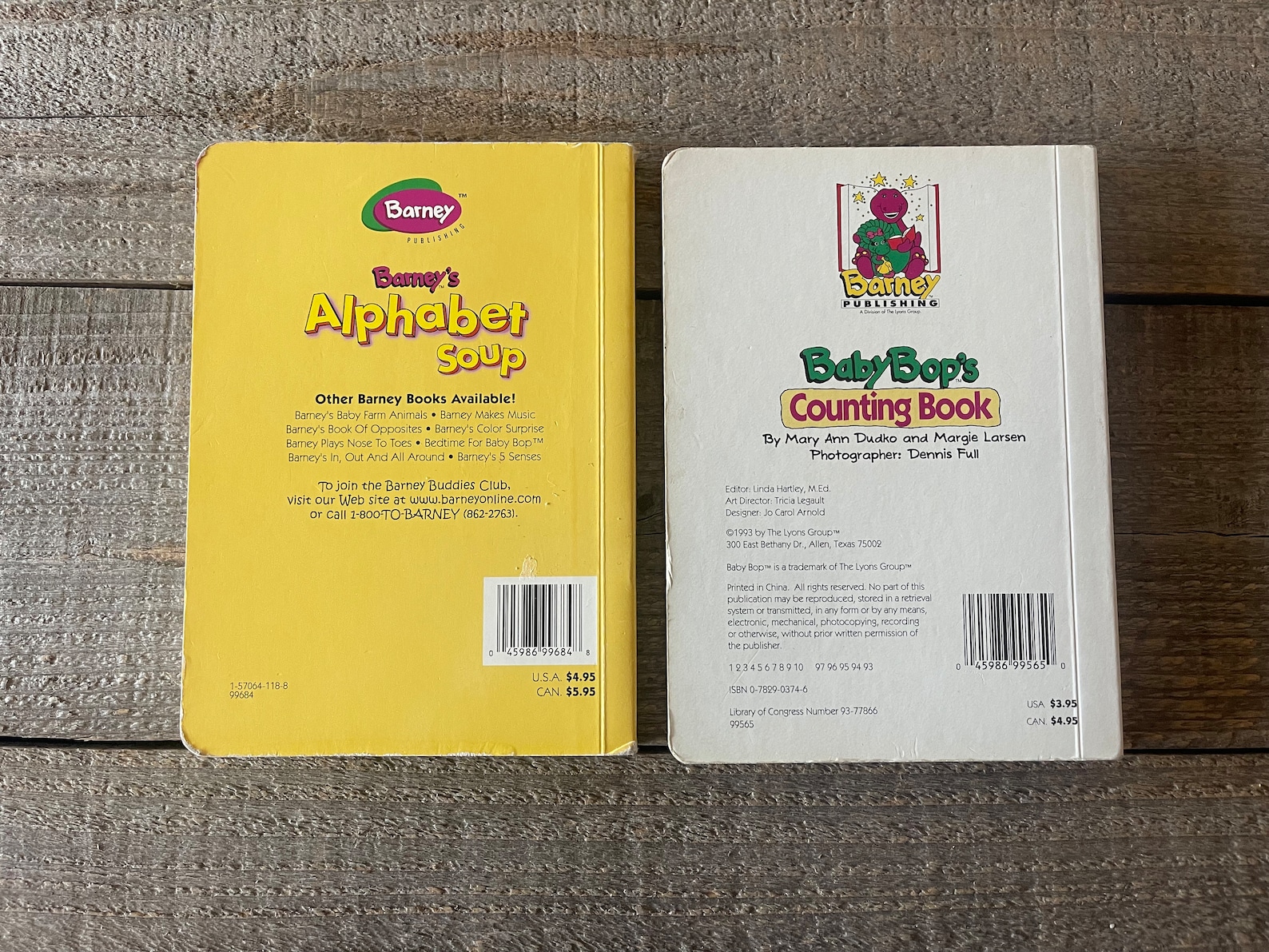 Vintage Barney Books // You Choose // Alphabet Soup, Baby Bop's ...