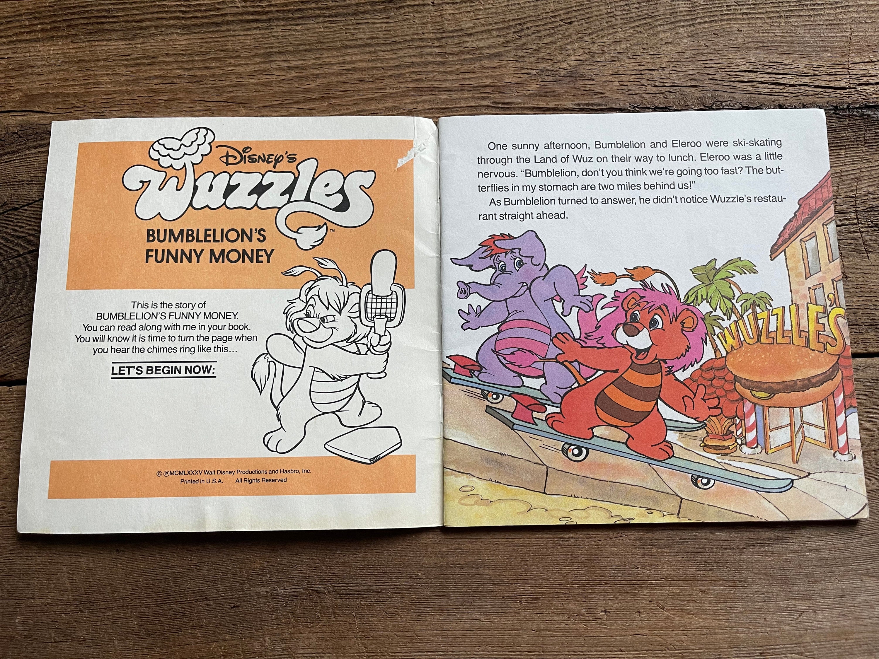 Disney's Wuzzles Book // Bumblelion's Funny Money // 1985 Read Along ...