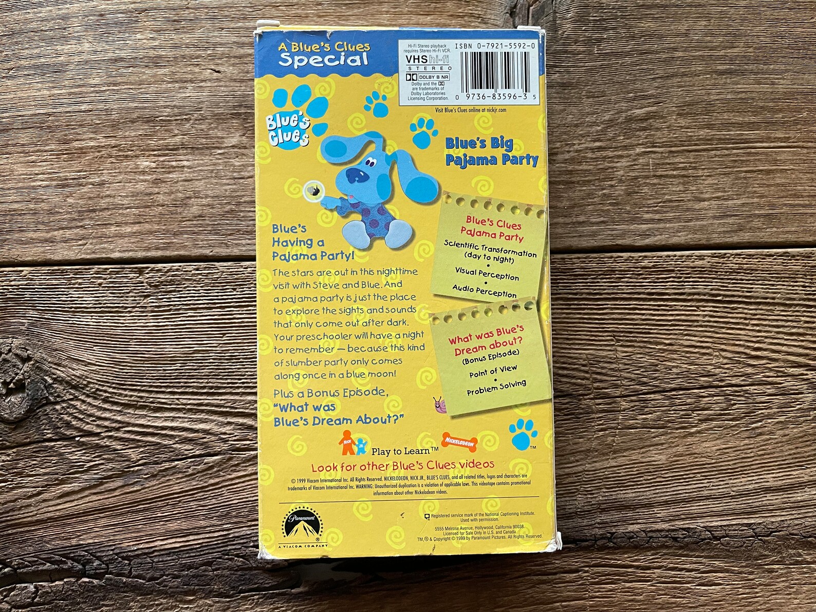Blue's Clues // Blue's Big Pajama Party // Vintage VHS 1999 - Etsy