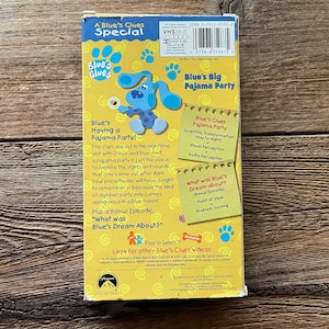 Blue's Clues // Blue's Big Pajama Party // Vintage VHS 1999 - Etsy