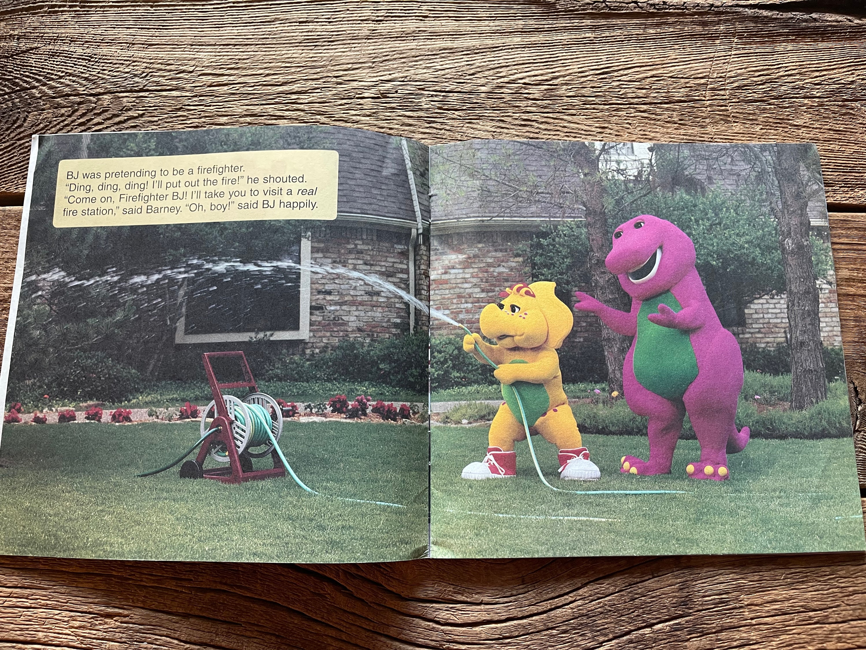 Vintage Barney Book // Let's Go to the Firehouse // - Etsy