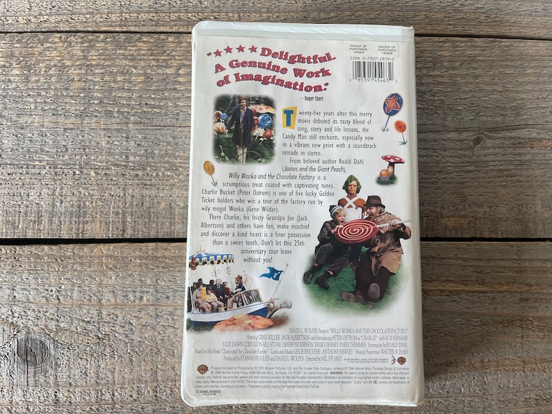 Willy Wonka and the Chocolate Factory VHS // 25th Anniversary // Gene ...