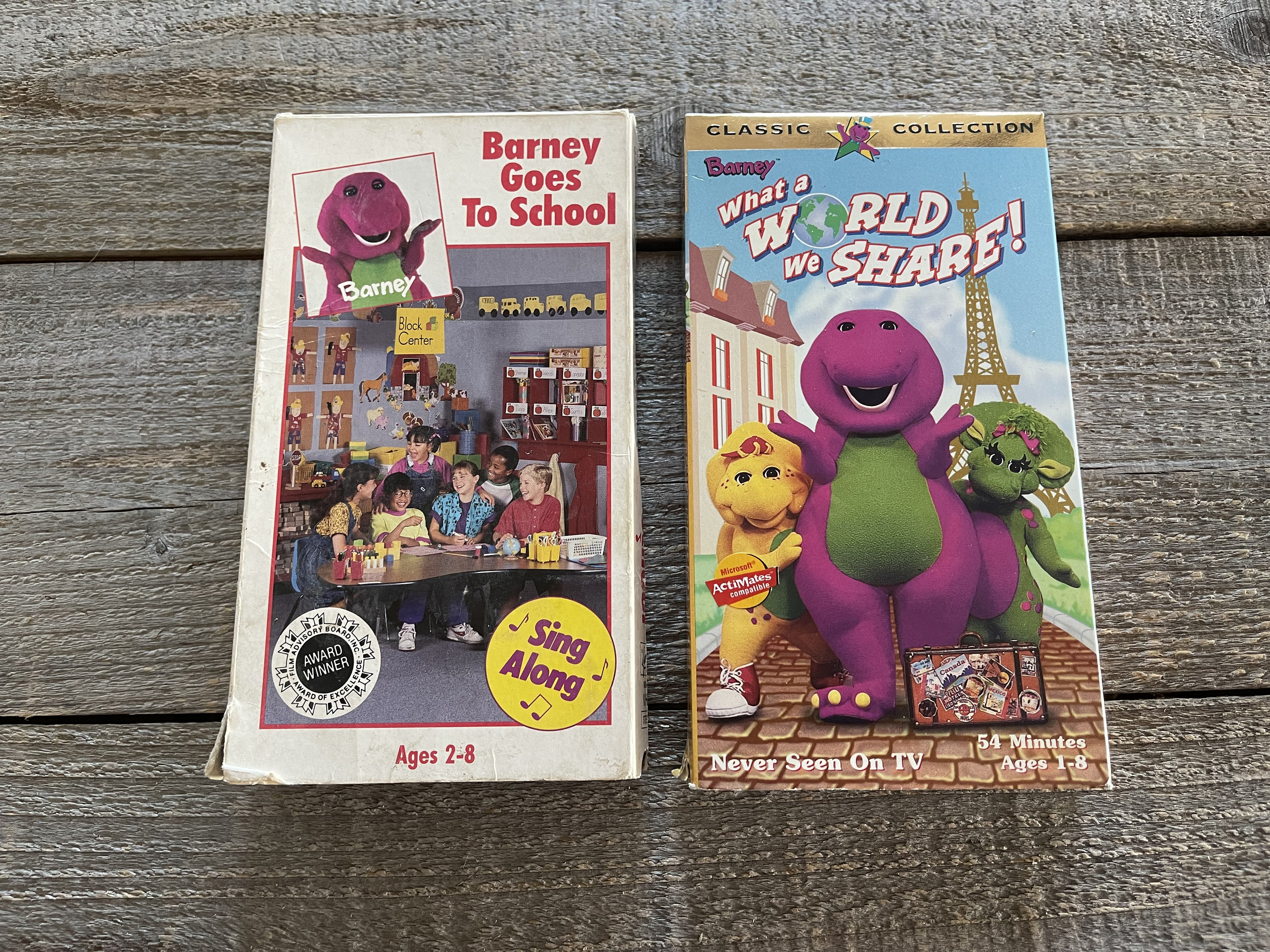 Vintage Barney VHS Movies // You Choose // Barney Goes to School or What a World We Share - Etsy
