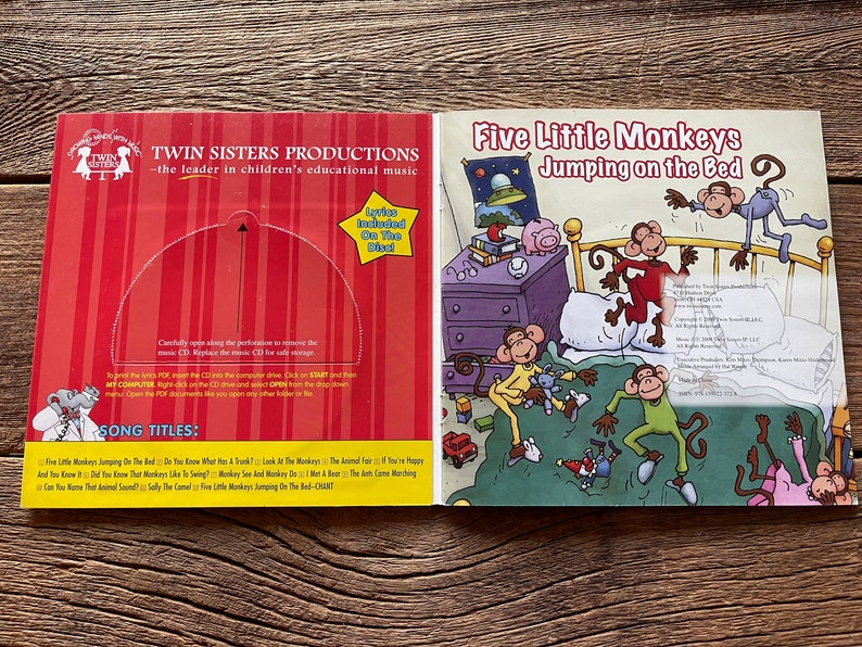 Read & Sing Along Books With CD // Five Little Monkeys and the - Etsy