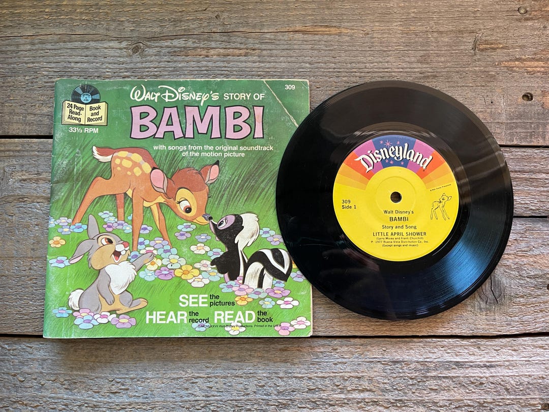 Bambi Book & Record // Walt Disney Read-along // 33 1/3 RPM - Etsy
