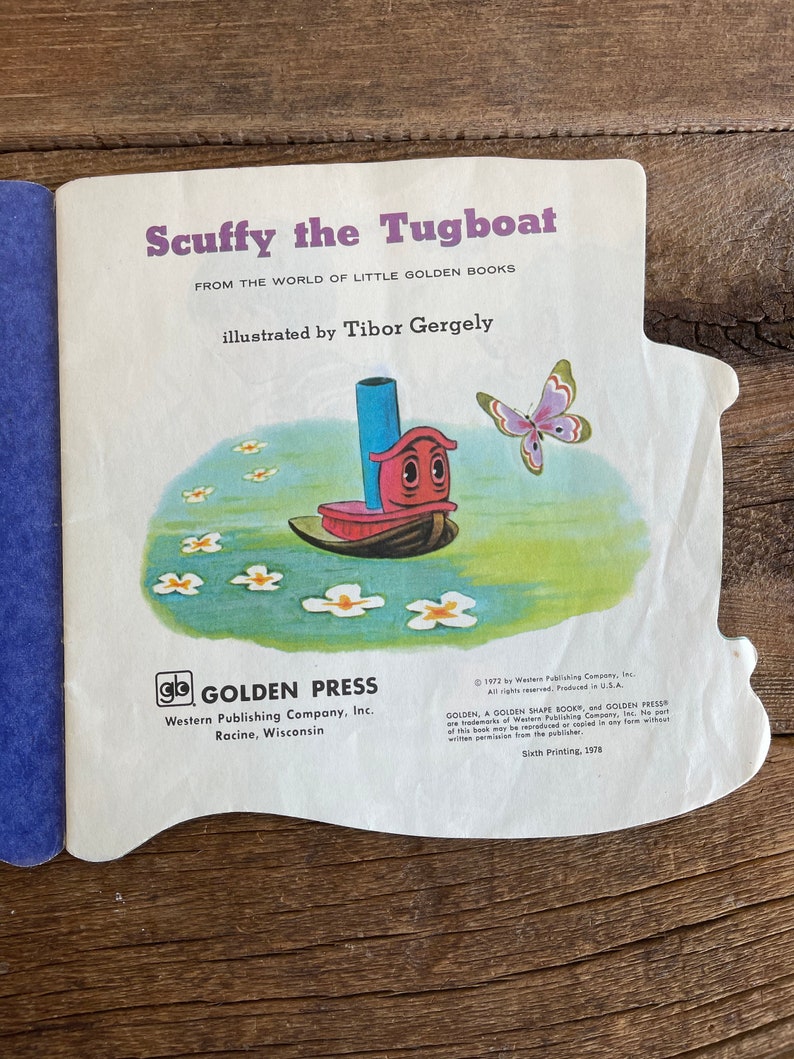 Scruffy the Tugboat // A Golden Shape Book // 1978 - Etsy