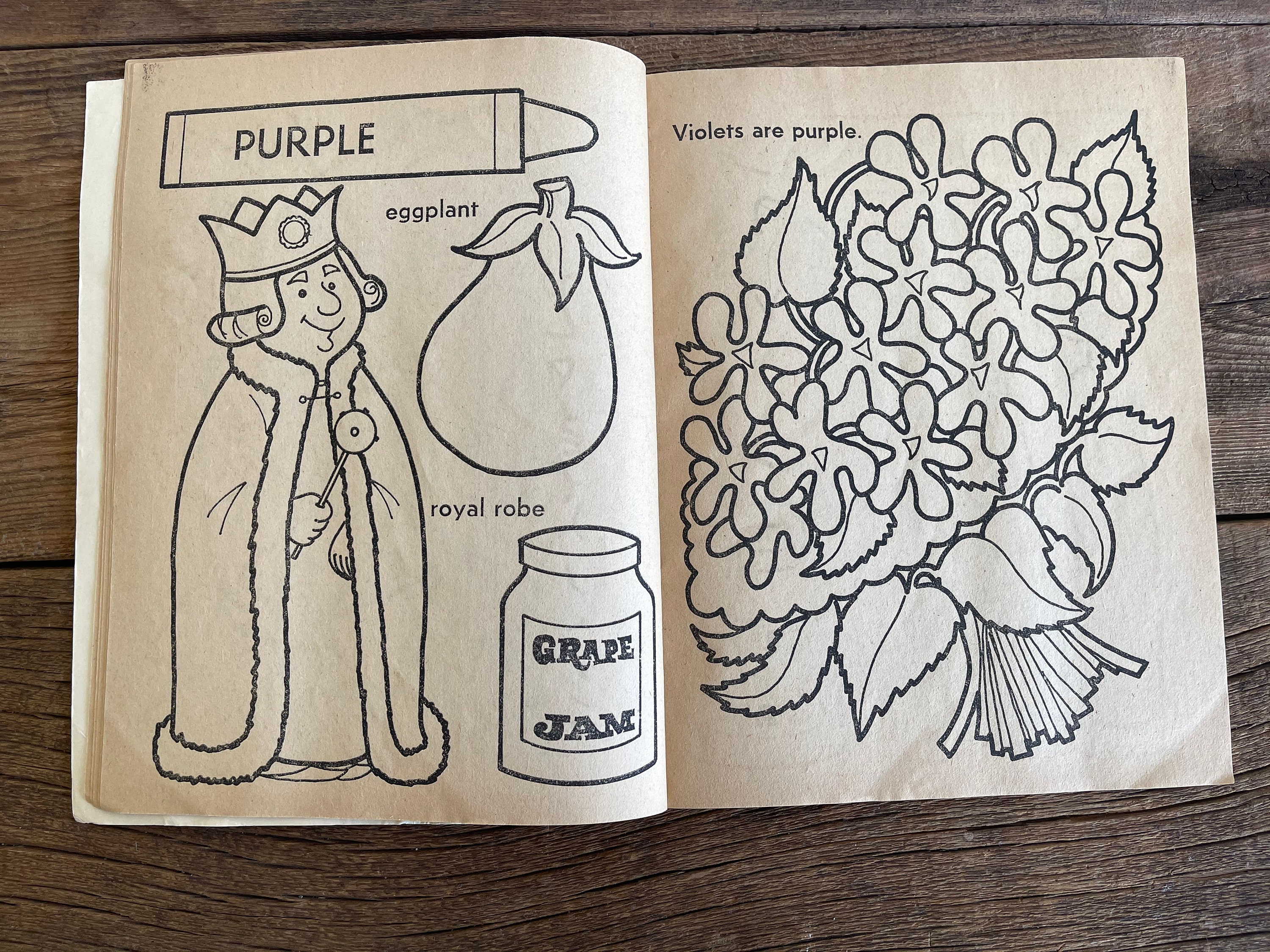 Vintage Unused Coloring Book // Learn the Colors // Preschool - Etsy