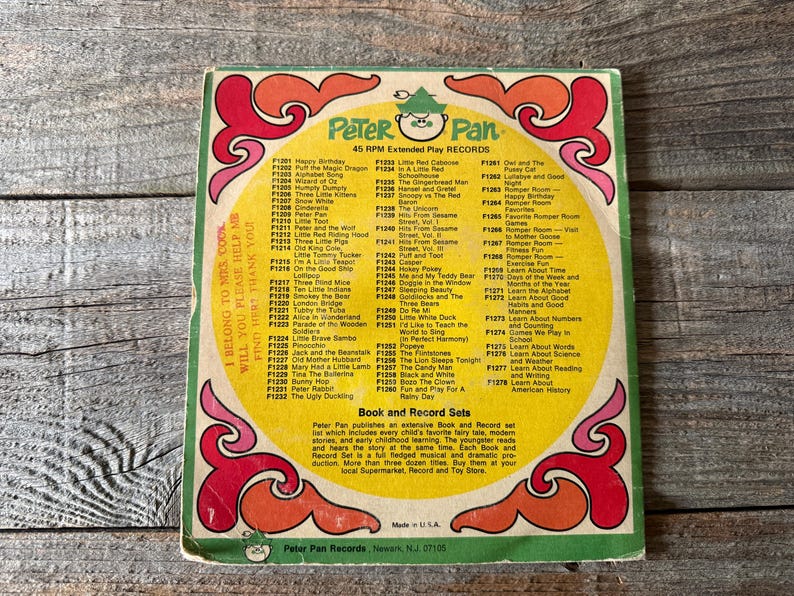 Frosty the Snowman Record- Peter Pan 45 RPM Extended Play Vinyl Record ...